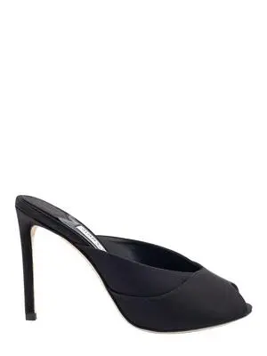 JIMMY CHOO Brigitte Mule 100 Satin - Black