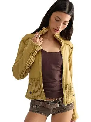 Free People We The Free My Inn Zip-up - Hemp