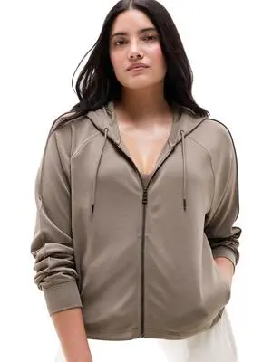 Athleta Seasoft Full Zip Hoodie - Umber