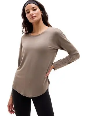 Athleta Move With Ease Long Sleeve Top - Umber