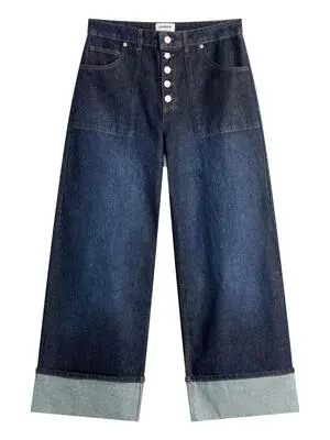 DAMSON MADDER Damson Madder Gigi Baggy Wide Leg Turn Up Jeans