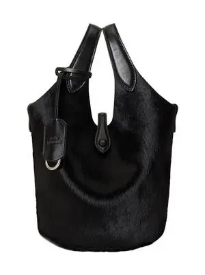 Ralph Lauren Polo Play Haircalf Tote & Crossbody - Black