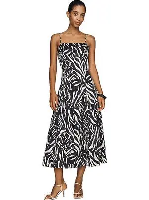 Endless Rose Print Midi Dress - Zebra