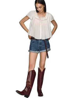 Jeffrey Campbell Hermonica Tall Western Boots - Wine