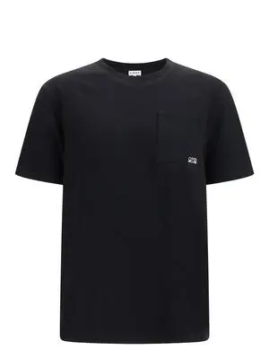 Loewe Cotton T-shirt With Embroidered Logo - Black