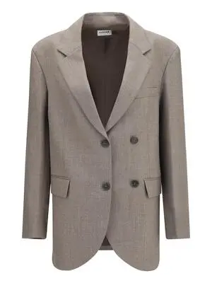 P.a.r.o.s.h P.A.R.O.S.H. Virgin Wool Double-Breasted Blazer Cream