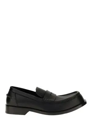 Loewe Bobine Polished Calfskin Loafers - Black