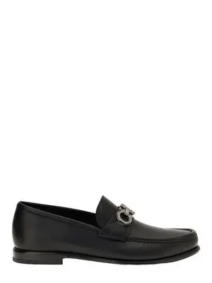 FERRAGAMO Gancini Ornament Loafers - Black