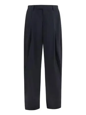 Giorgio Armani Virgin Wool Tailored Pants - Blue