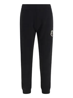 Moncler Tracksuit Pants With Drawstring And Logo - Black