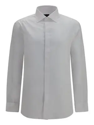 Giorgio Armani Shirt In Soft Cotton With French Collar - White