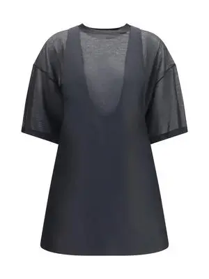 Balenciaga Hybrid Dress With Sheer T-shirt - Black