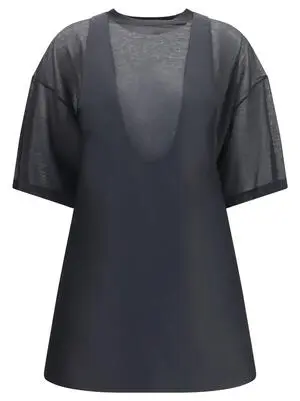 Balenciaga Hybrid Dress With Sheer T-shirt - Black