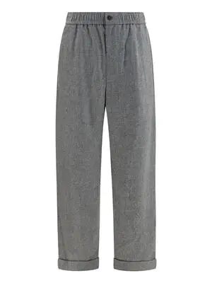 GIORGIO ARMANI Giorgio Armani Men Oversized Pants In Wool And Cashmere With Denim Effect