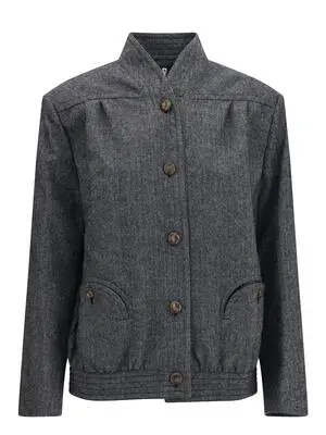 BLAZÉ MILANO Blazè Milano Coiba Herringbone Wool Blend Jacket - Gray