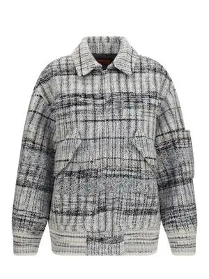 Missoni Oversized Check Wool-blend Bomber Jacket - Multicolor