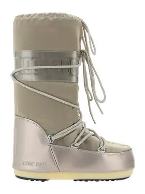 Moon Boot Icon Glance Knee-high Lace-up Boots - Cream