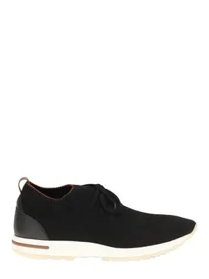 Loro Piana Virgin Wool Lace-up Sneakers - Black