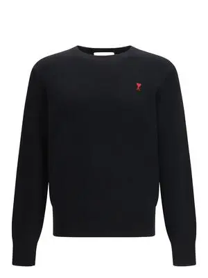 AMI Paris De Coeur Crew Neck Pullover - Black