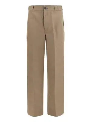 Prada Technical Wide-leg Pants In Canvas - Brown