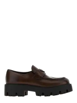 PRADA PRADA Calf Leather Lug Sole Loafers