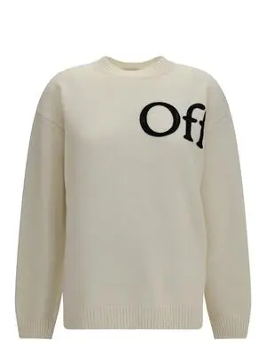 Off-White Bookish Shared" Graphic Logo Crewneck Sweater - Multicolor