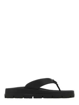 Prada Rubber Thong Slippers - Black