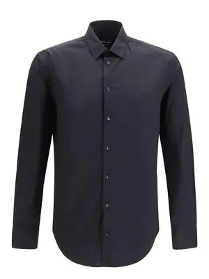 Giorgio Armani Shirt Slim Fit In Stretch Cotton Poplin - Black