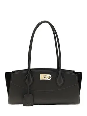 FERRAGAMO Studio Soft East West Shoulder Bag - Black