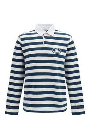 Burberry Striped Long-sleeve Cotton Polo - Multicolor
