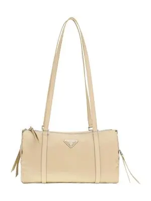 Prada Large Re-nylon And Saffiano Shoulder Bag - Cream