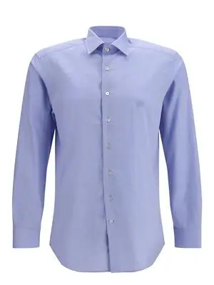 Etro Roma Cotton Shirt With Pegaso Logo - Blue