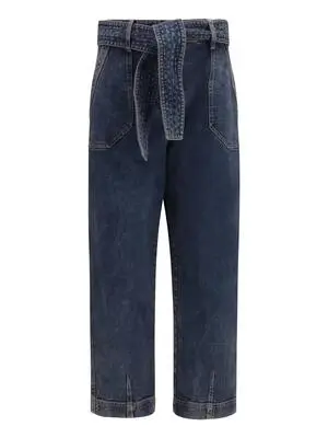 Giorgio Armani Wide-leg Jeans With Belt - Blue