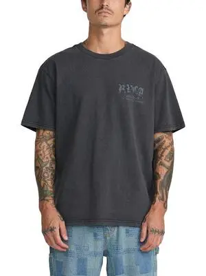 Rvca Big Press Cotton Graphic T-shirt - Black