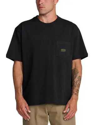 Rvca Americana Pocket Label Cotton T-shirt - Black