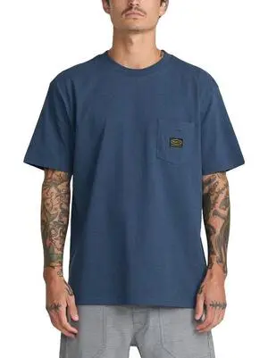 Rvca Americana Pocket Label Cotton T-shirt - Dark Denim