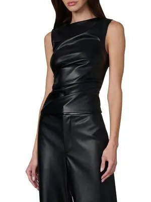 Joe's Jeans The Meg Faux Leather Sleeveless Top - Black