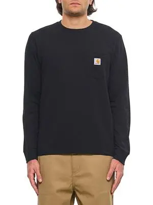 Carhartt Work In Progress L/s Pocket T-shirt Cotton Single Jersey - Black