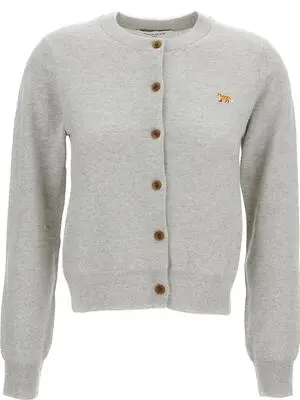 Maison Kitsuné Baby Fox Merino Wool Cardigan - Grigio