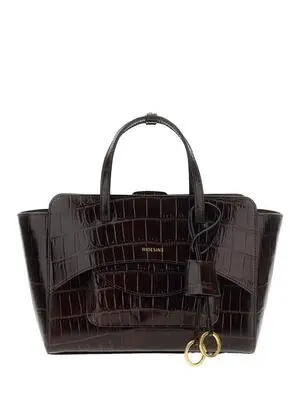 HIDESINS Hidesins Coconut-Effect Leather Flap Crossbody Bag Marrone