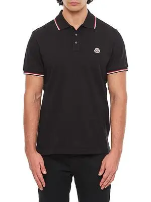 Moncler Cotton Polo Shirt - Black
