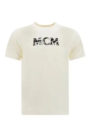 Mcm Logo Print Crewneck T-shirt - White