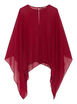Max Mara Round Neck Shawl With Openwork Detail - Red