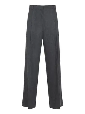 Khaite Pleated Straight-leg Trousers - Black
