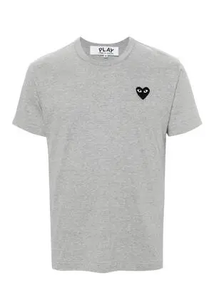 Comme Des Garçons Heart Emblem Short Sleeve T-shirt - Gray