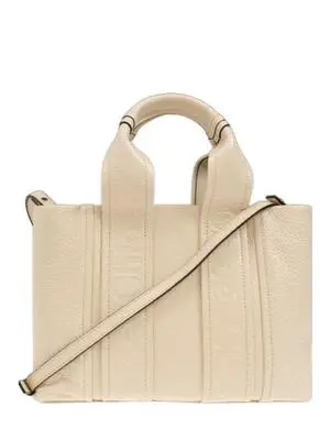 Chloé Logo Detailed Top Handle Bag - Nude