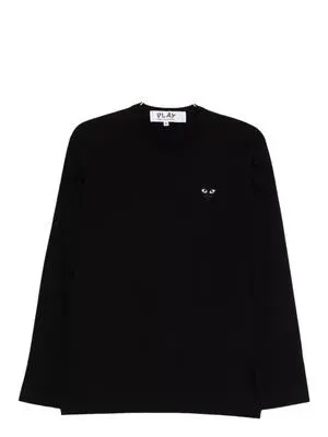 Play Comme Des Garcon Heart-patch T-shirt - Black