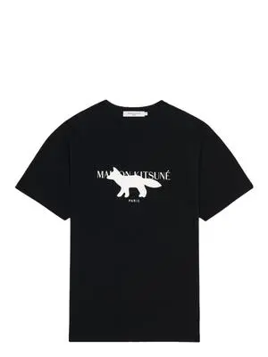 Maison Kitsuné Profile Logo-print T-shirt - Black