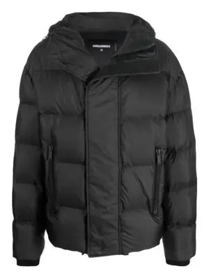 Dsquared2 Long Sleeved Hooded Padded Jacket - Black