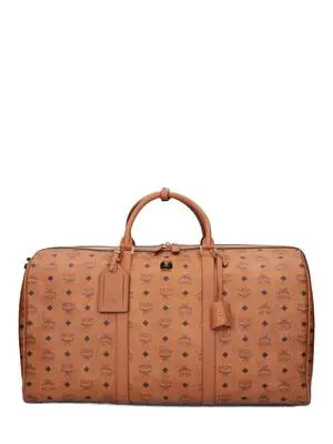 Mcm Ottomar Logo Patterned Weekender Duffel Bag - Brown